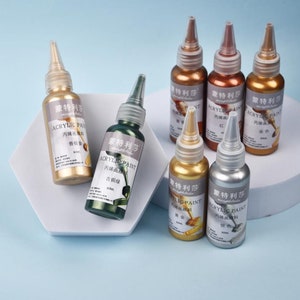 Metallic Paint - Metallic Acrylic Paint - Gold Silver Green Red ...