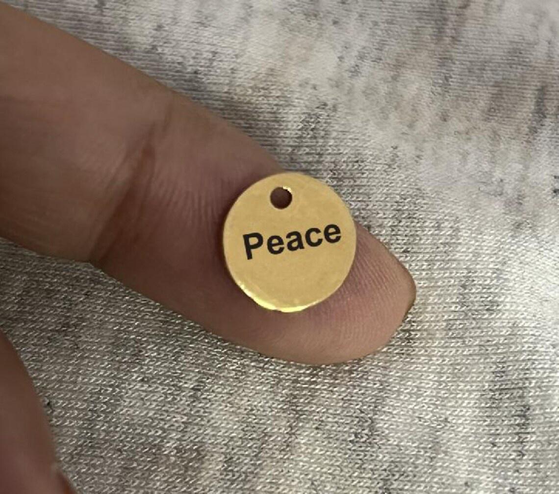 50 Custom Charm, 10 Mm Stainless Steel, Personalized Pendant, Logo ...