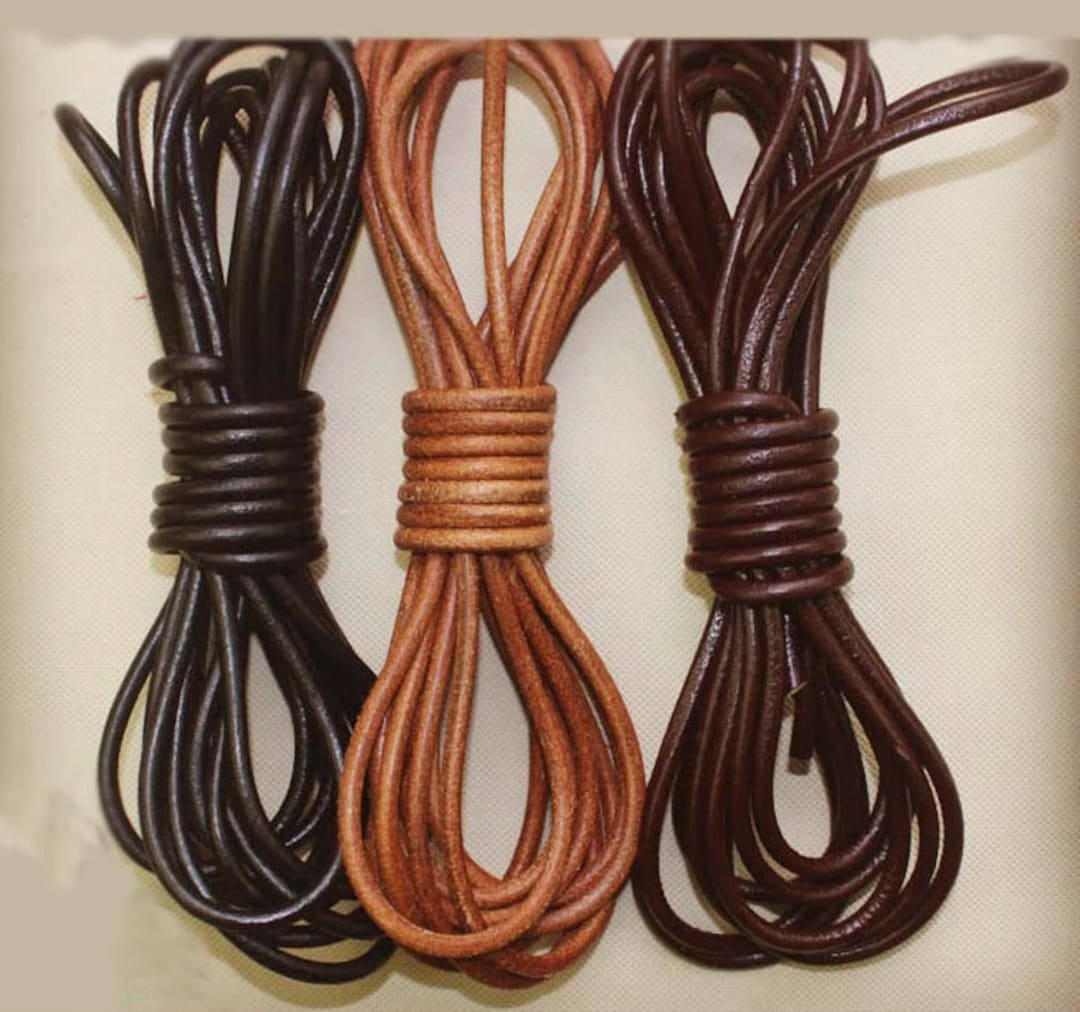 Cowhide Leather Cord - 1 2 3 4 5 6 7 8 9 10 Mm - 1 Meter - Matte Round ...