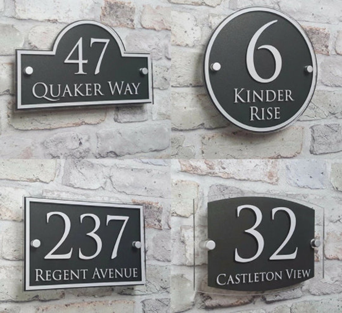 Custom Address Plaque Modern House Number Sign - Etsy