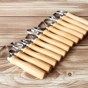 10 Pcs Wood Loop Tools for Pottery - Ceramics Clay Trimming Tools With ...