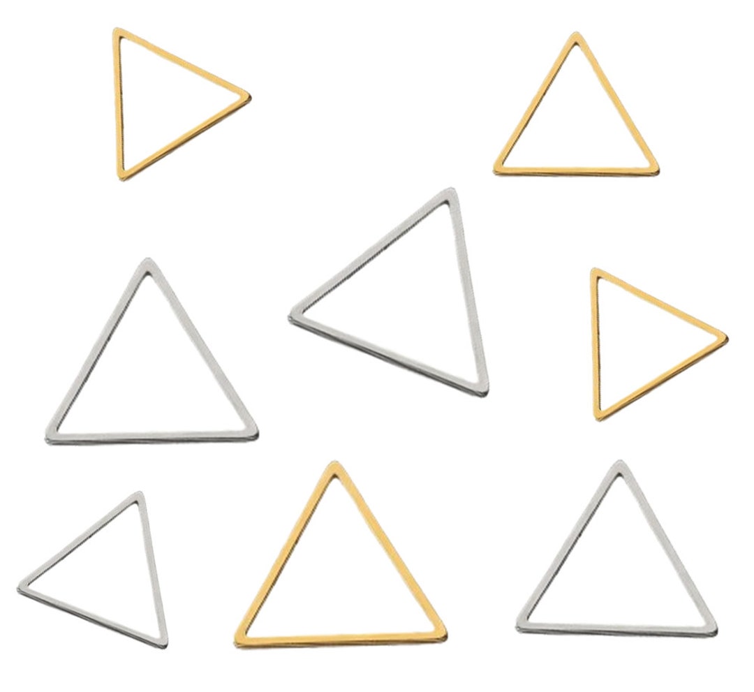 20 Pcs Anti Tarnish Gold Silver Triangle Charms - Triangle Pendant ...