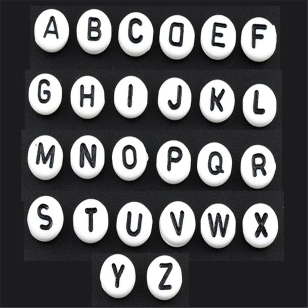 3700 Pcs Alphabet Beads, White Letter Beads, Acrylic Letters Beads, 7mm ...