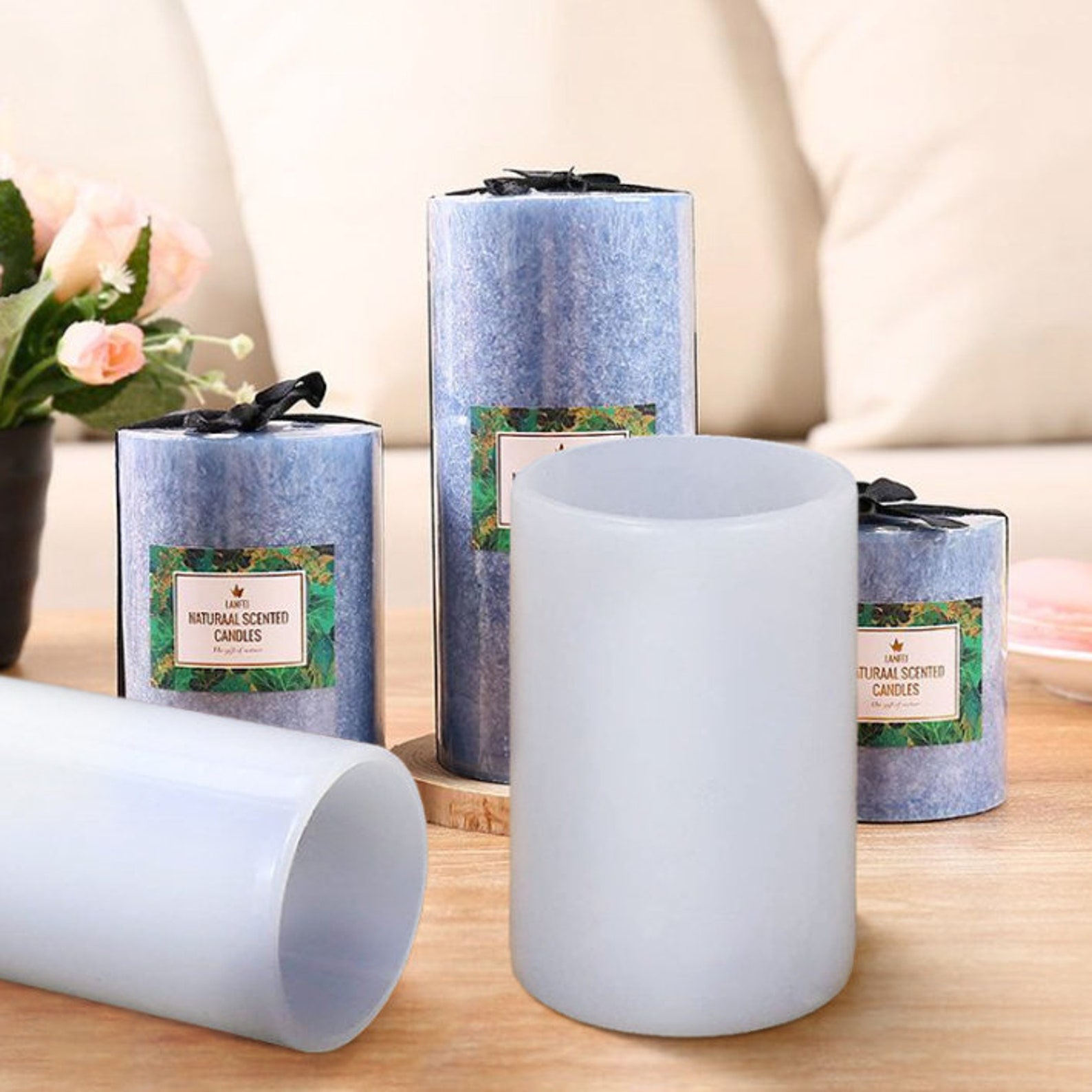 Round Candle Mold Silicone Round Cylinder Mold Epoxy Mold - Etsy