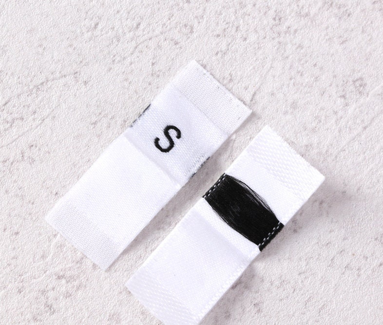 100 White Black Clothing Size Labels Woven Size Tag - Etsy