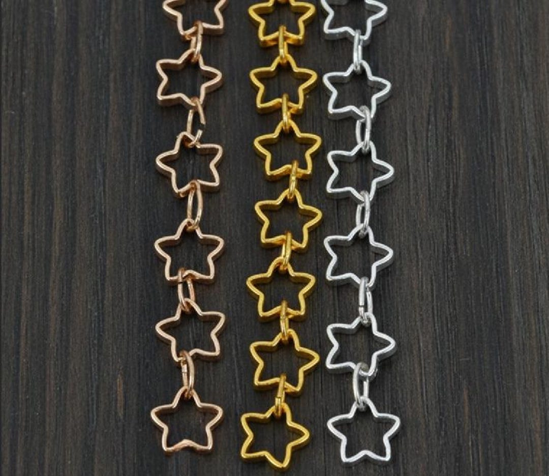 Star Chain for Jewelry Making, Gold Silver Chains Findings, Stars Body ...