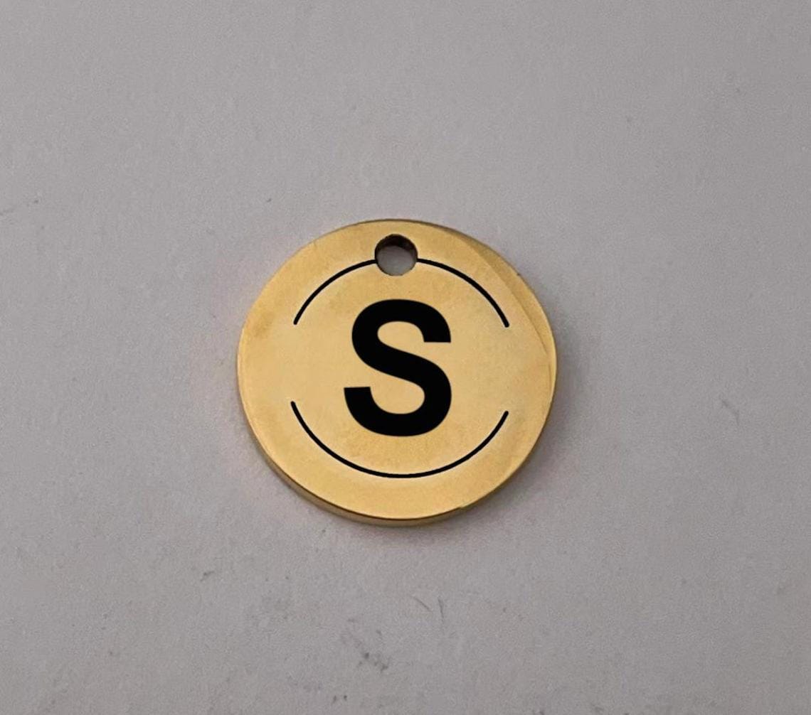 50 Custom Charm, 10 Mm Stainless Steel, Personalized Pendant, Logo ...