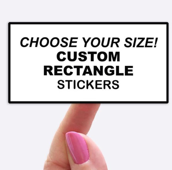 100 Pieces Custom Logo Rectangle Sticker Personalized | Etsy