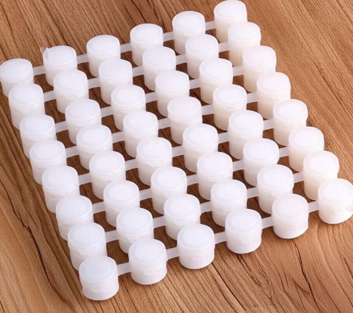 50 Pcs Paint Pot Strips, 3ML, 6 Pot Strips, Empty Paint Pots, Bulk ...