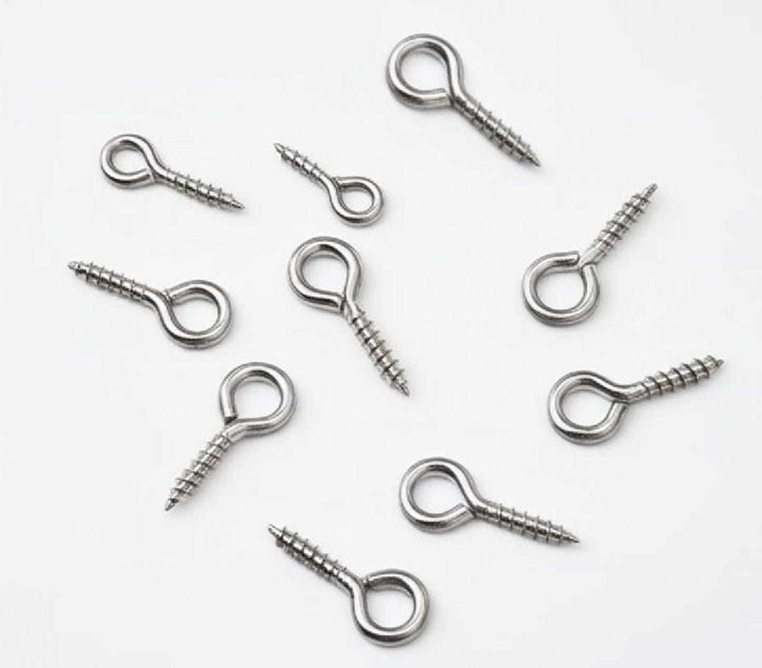 100 Screw Eye Bails, Silver Plated 4x8 Mm 4x10 Mm 5x12 Mm, Tiny Eye ...