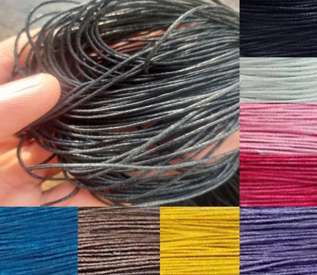 Waxed Cord - 1mm 1.5mm - Bolo Braided, Cotton Cord - Round Cords for ...