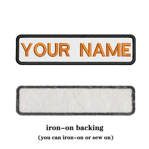 Personalized Name Patch Custom Embroidered Rectangle Name Patch Sew on Iron on Biker Name Tag ...