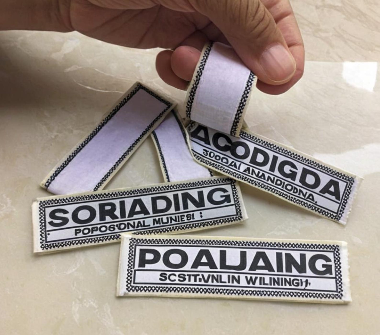 1000 Pcs Custom Self Adhesive Clothing Labels - Personalized Text Logo ...