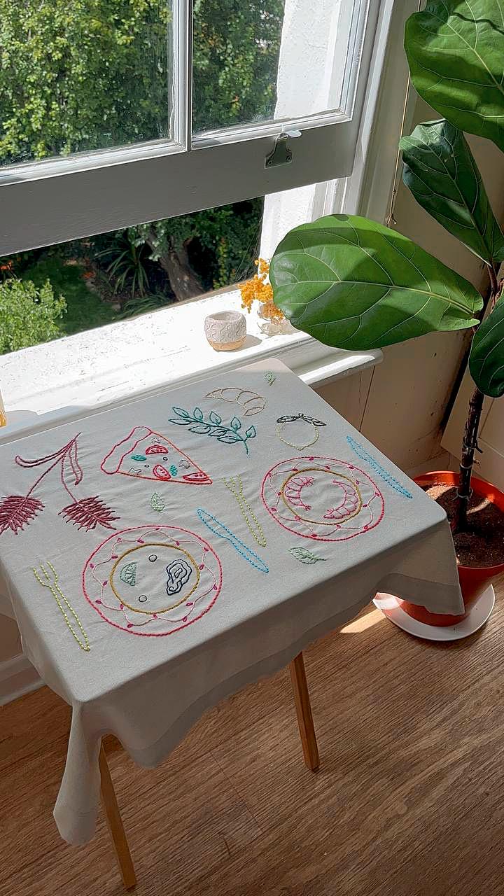 Custom Embroidered Tablecloth – Handmade Dining Linen, Personalized ...
