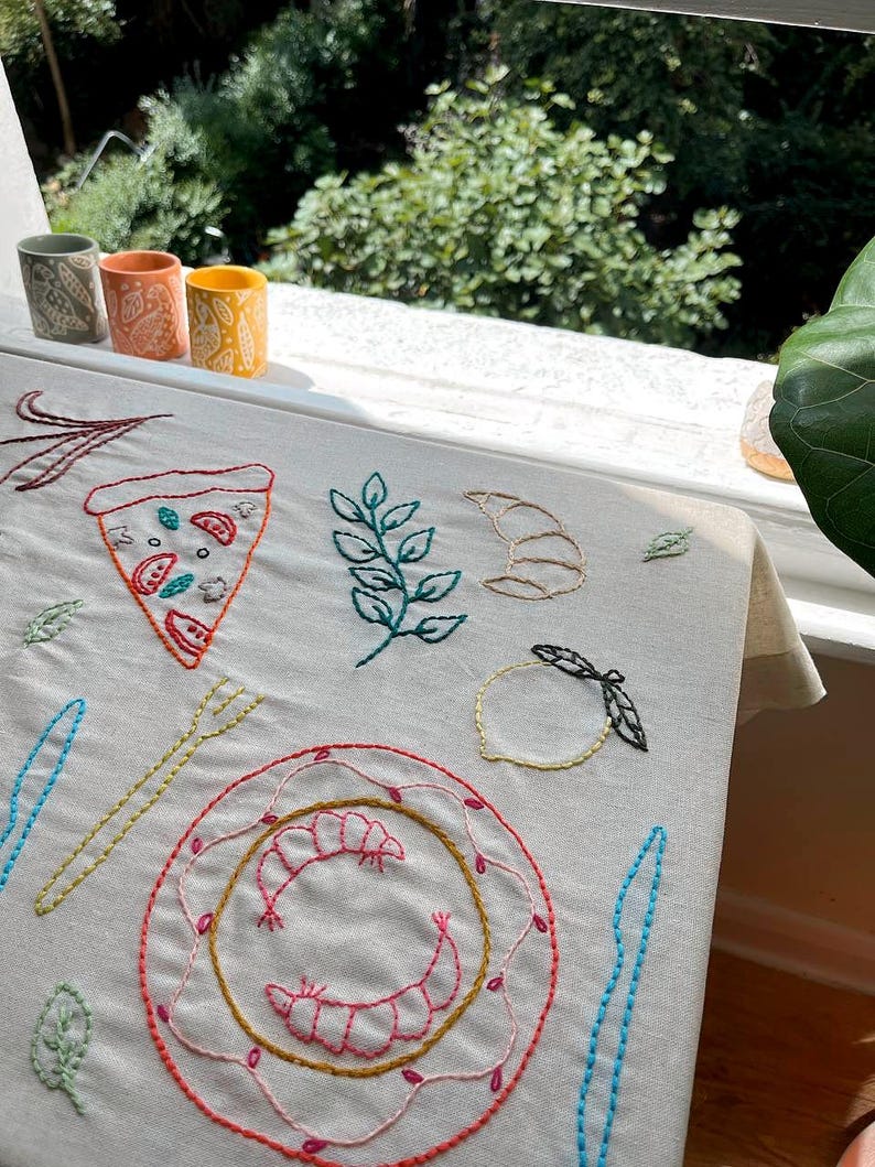 Custom Embroidered Tablecloth – Handmade Dining Linen, Personalized ...