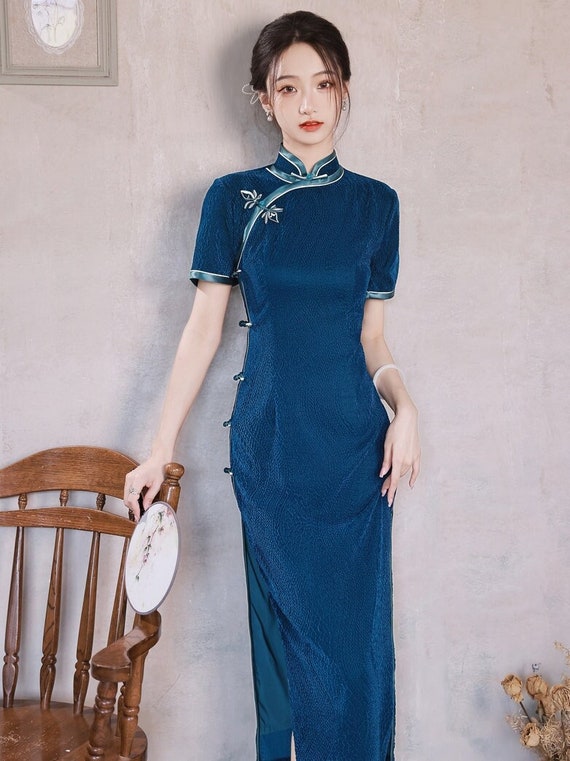 Traditional Chinese Dress silk Velvet Modern Cheongsam - Etsy