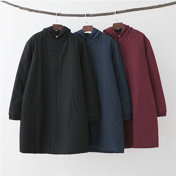 Chinese Traditional Jacket retro Men's Warm Overcoat - Etsy