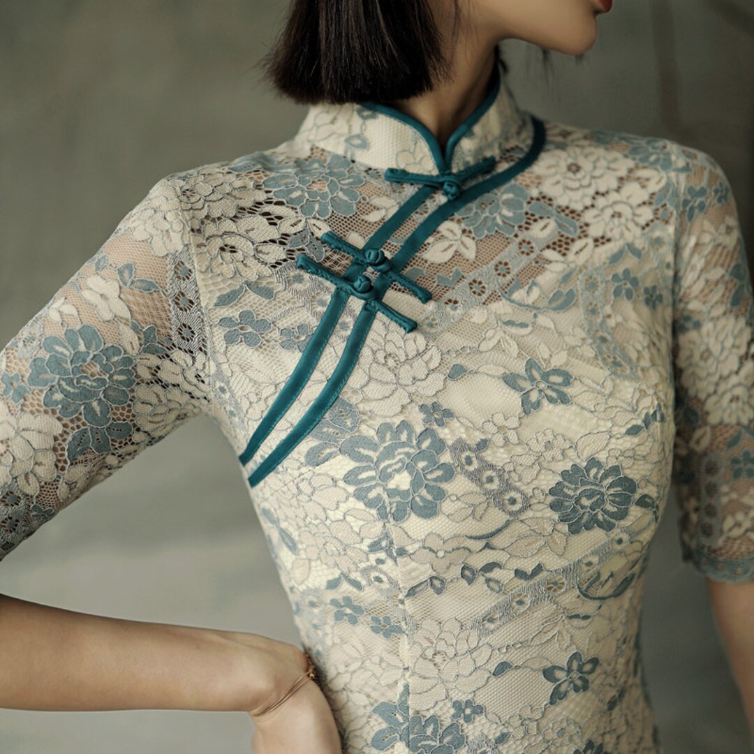 White Lace Cheongsam Dress traditional Chinese Cheongsam Dress sexy ...