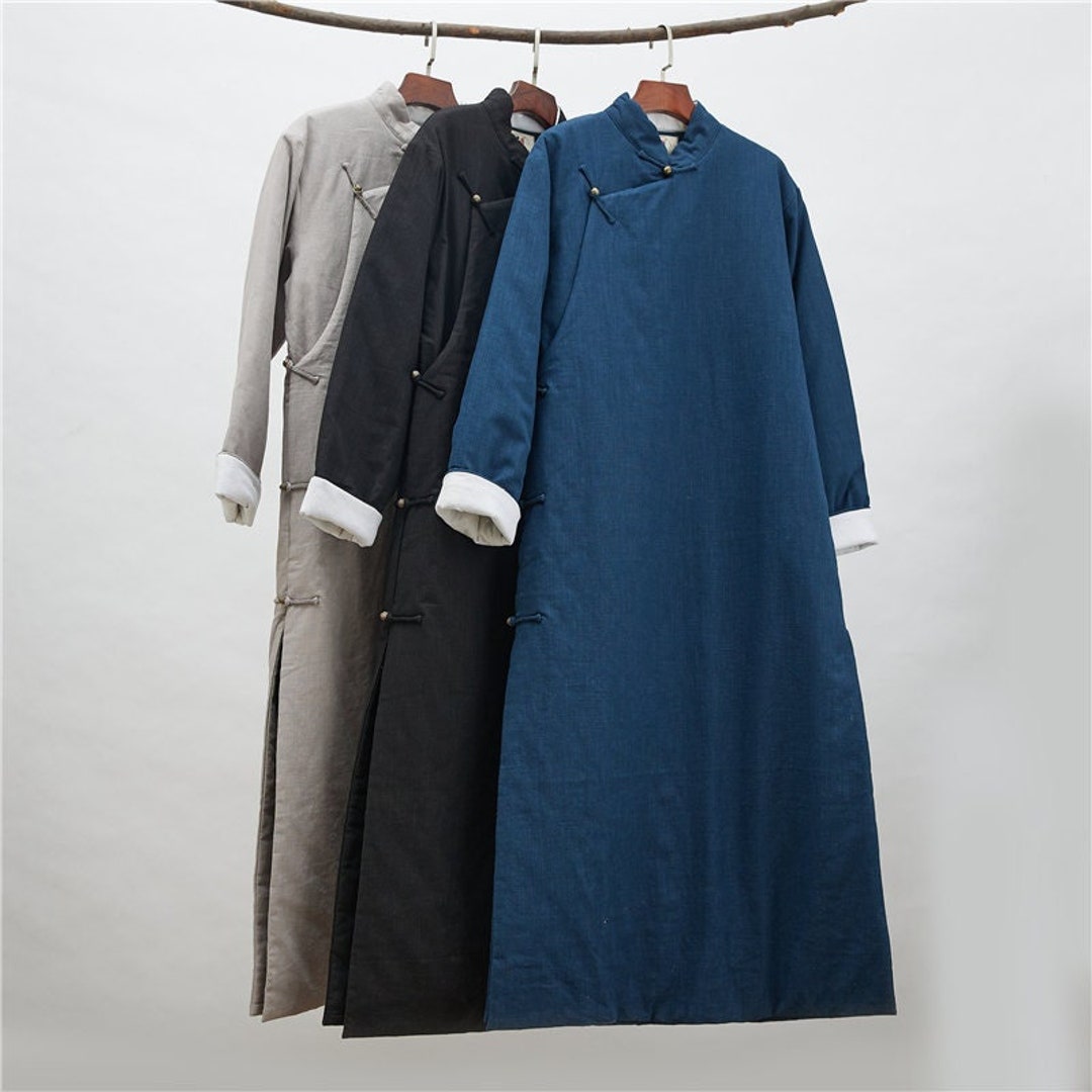 Chinese Traditional Coat retro Men's Cheongsam minimalist Tang Coat ...