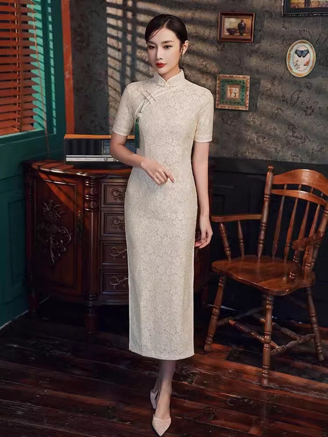 Traditional Chinese Dress Lace Modern Cheongsam Chinese - Etsy