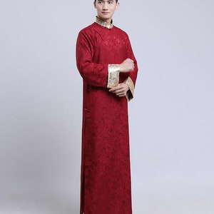 Traditional Chinese Men's Cheongsam. Vintage Kungfu Robe. Chinese ...