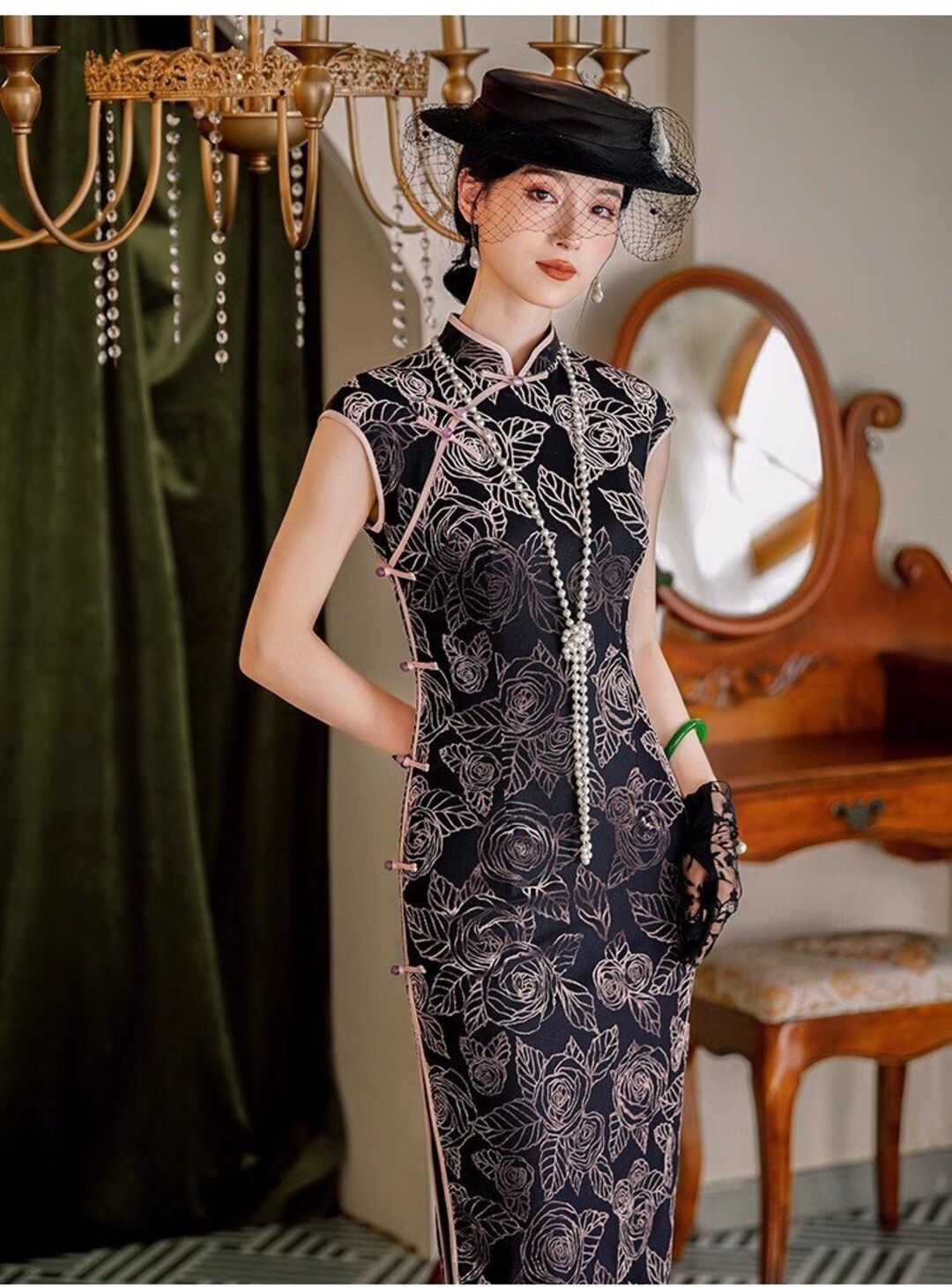Traditional Sleeveless Cheongsam Dress Purple Modern Qipao for All ...