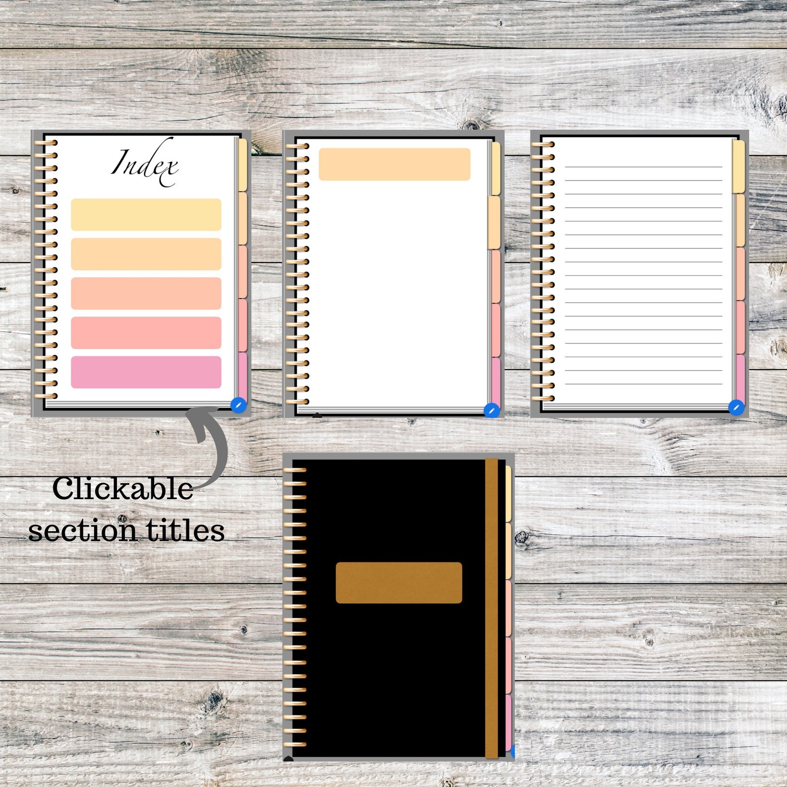 Digital notebook 5 subjects notepad GoodNotes notepadstudent | Etsy