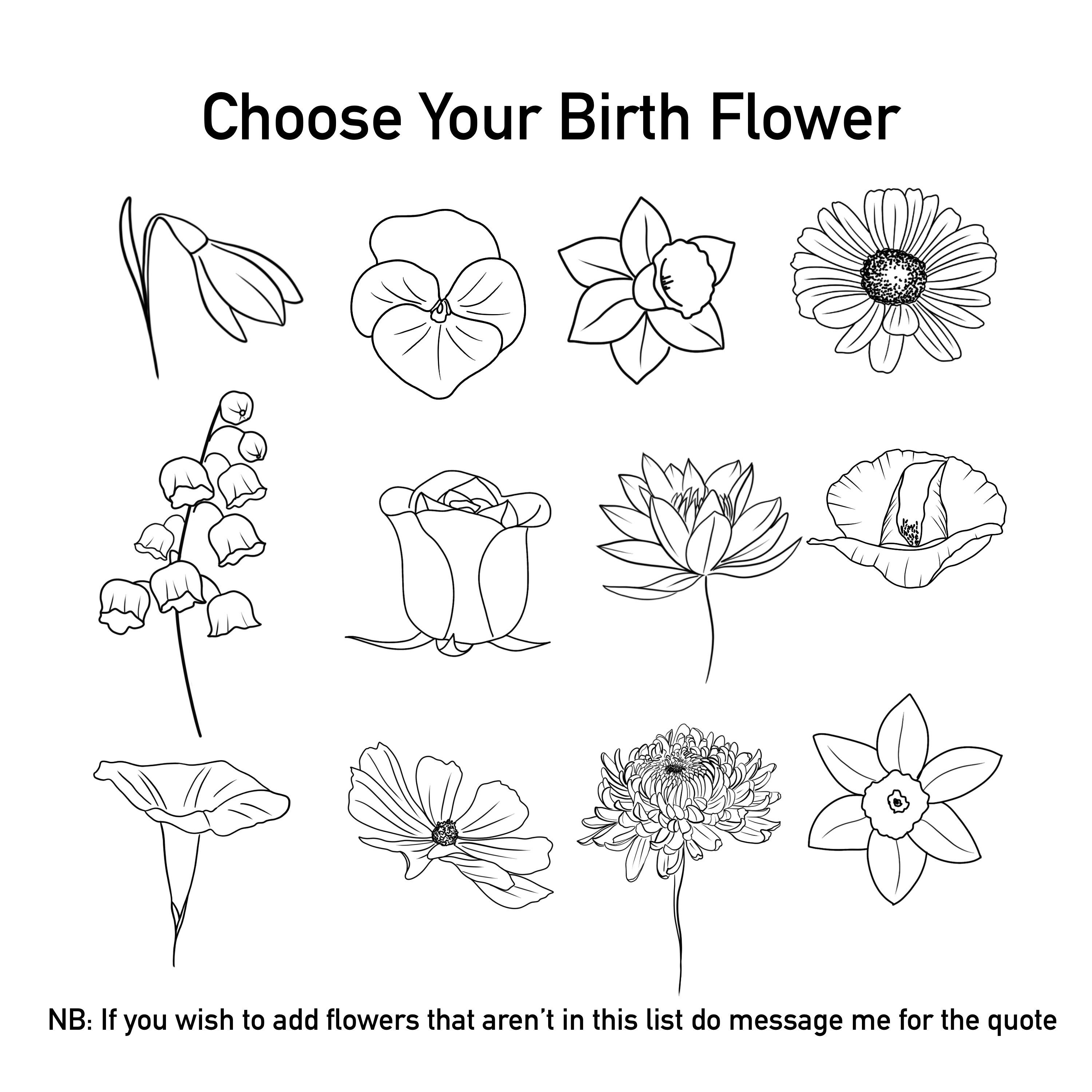 Digital Custom Birth Flower Tattoo Design - Etsy