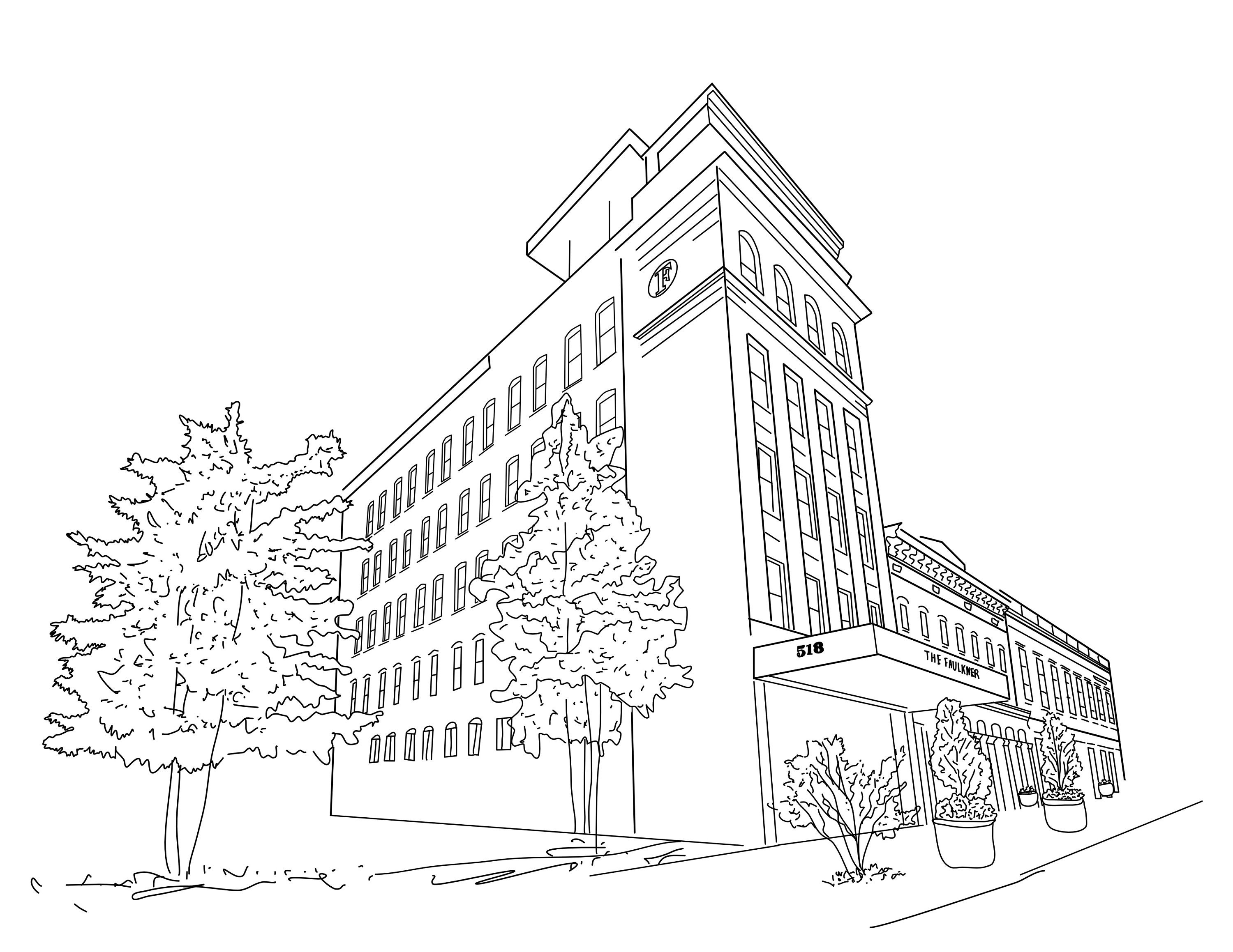 Custom Venue Drawing From Photo, Line Art Illustration, Wedding Venue ...