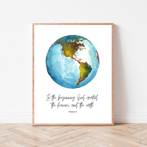 In the Beginning God Created the Heavens and the Earth - Etsy