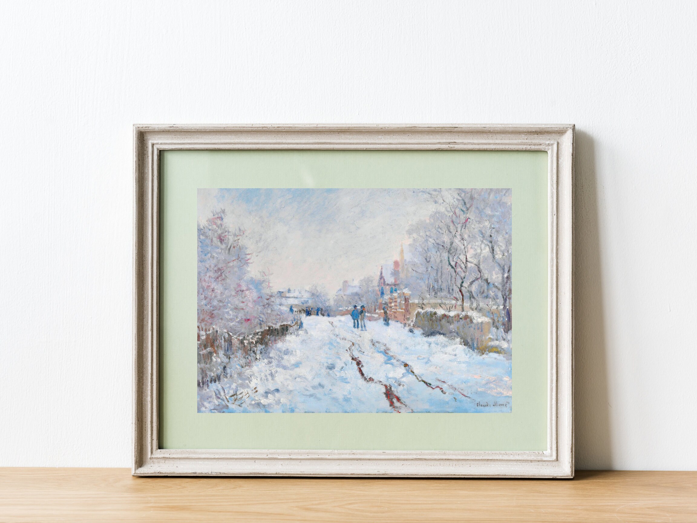 Claude Monet's Snow at Argenteuil Printable | Vintage Painting | Snowy ...