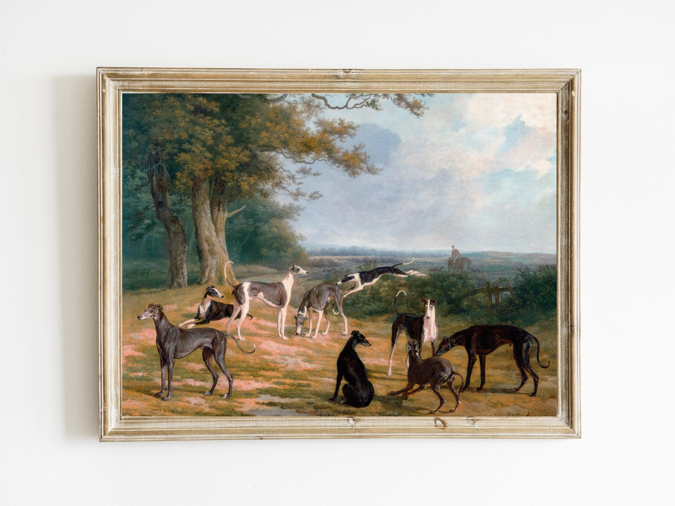 Jacques–laurent Agasse - Nine Greyhounds in a Landscape Printable ...