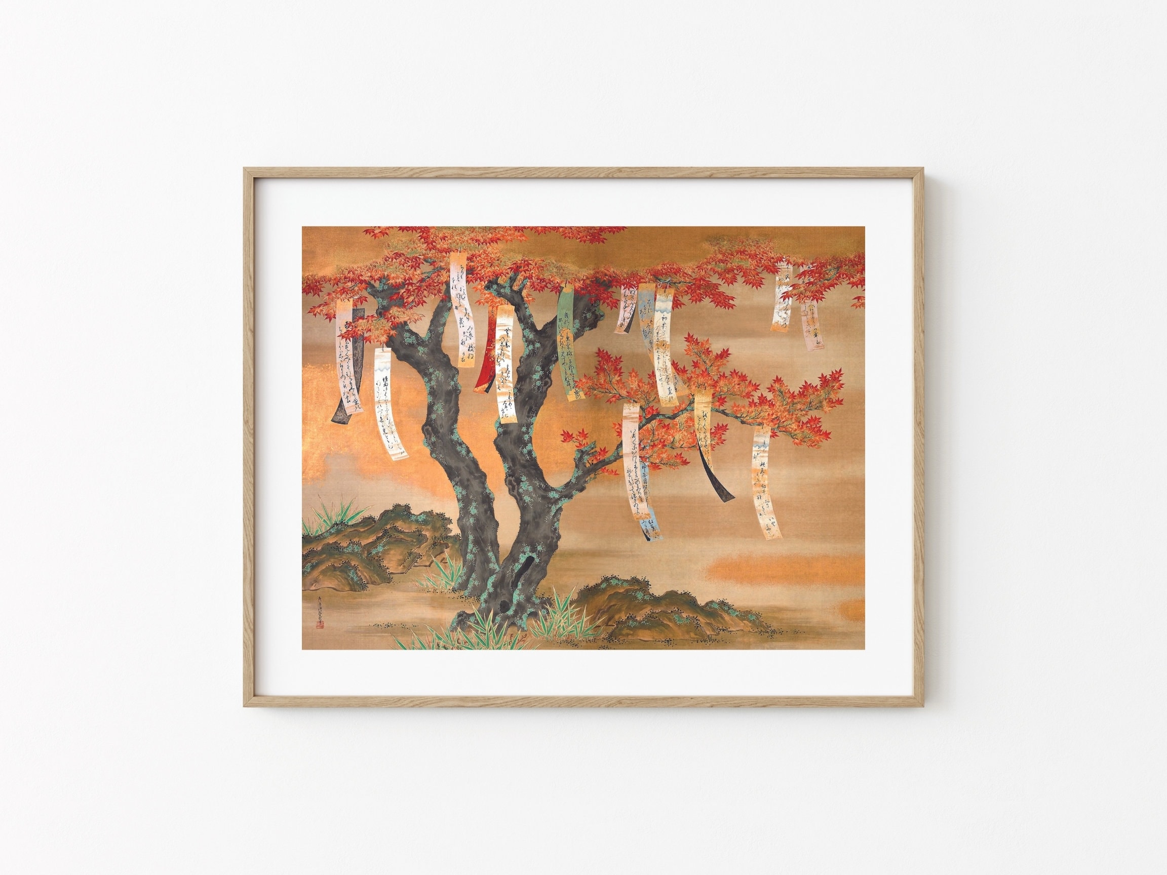 Japanese Autumn Maples With Poem Slips by Tosa Mitsuoki Printable ...