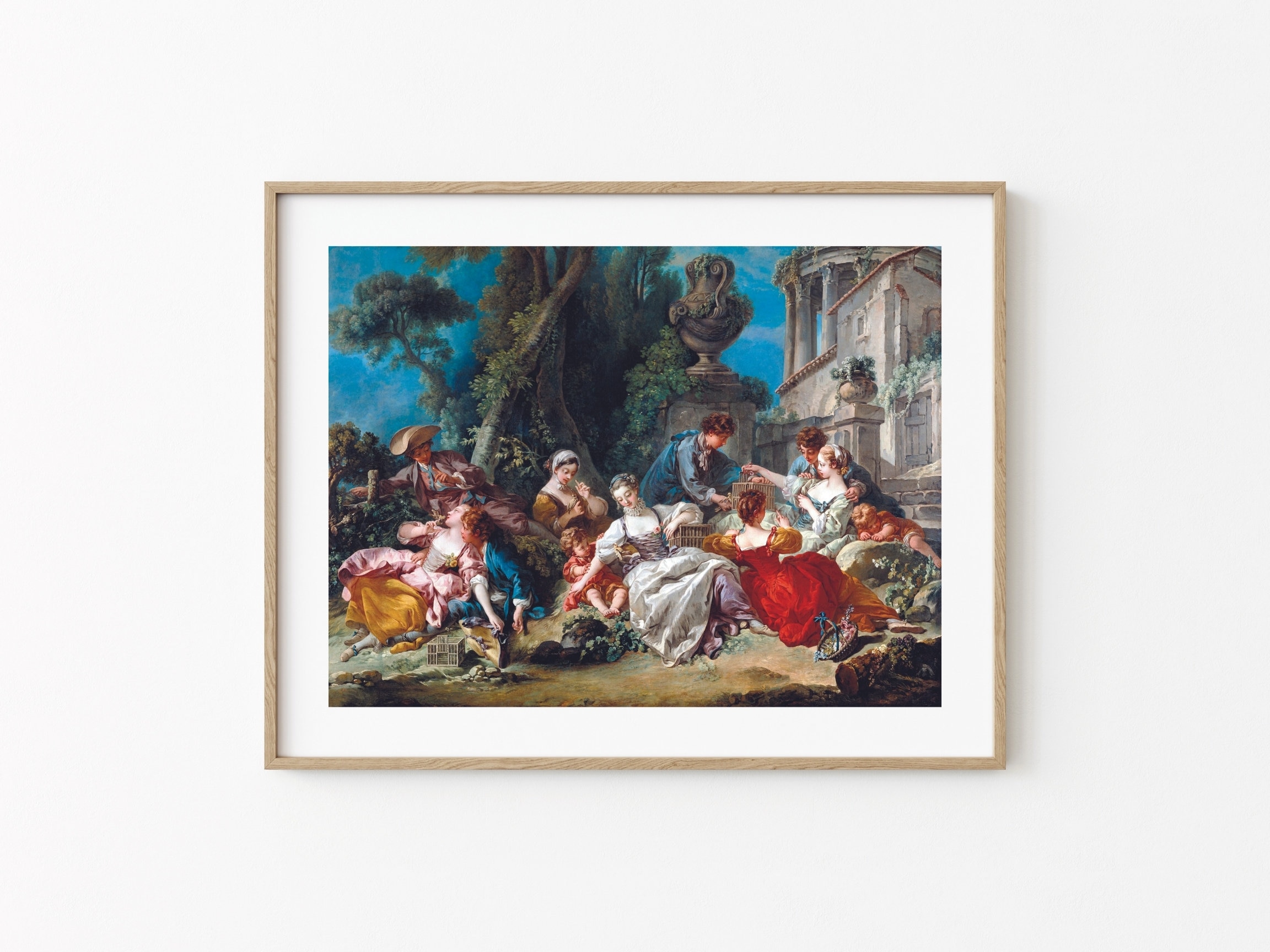 François Boucher the Bird Catchers Printable, Coquette Painting ...