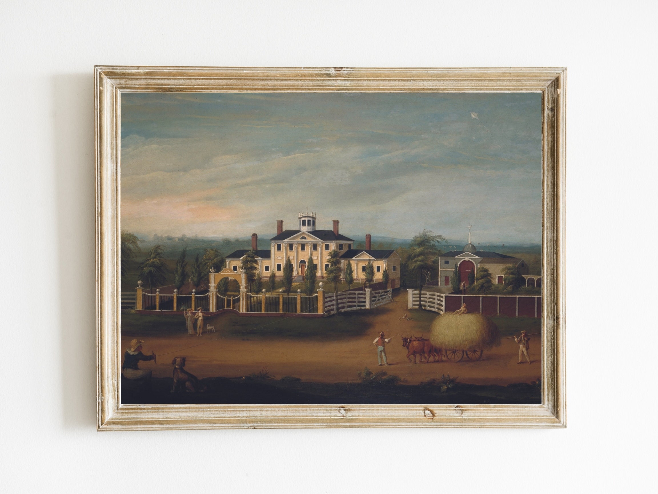 Plantation Style Home Printable Old Americana Art Print Primitive ...