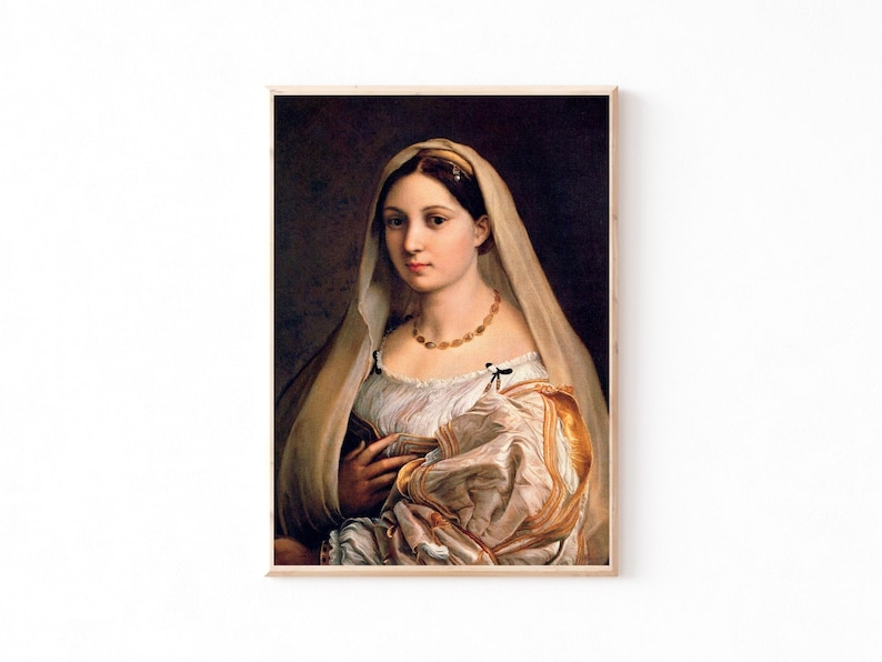 Woman With a Veil la Donna Velata by Raphael Printable 16th Century Art ...