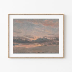 John Constable - Cloud Study Sunset Printable, Moody Clouds Painting, Cloudy Horizon Sky ...