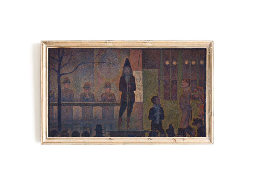 Vintage Circus Sideshow Samsung Frame TV Art, Georges Seurat Painting ...