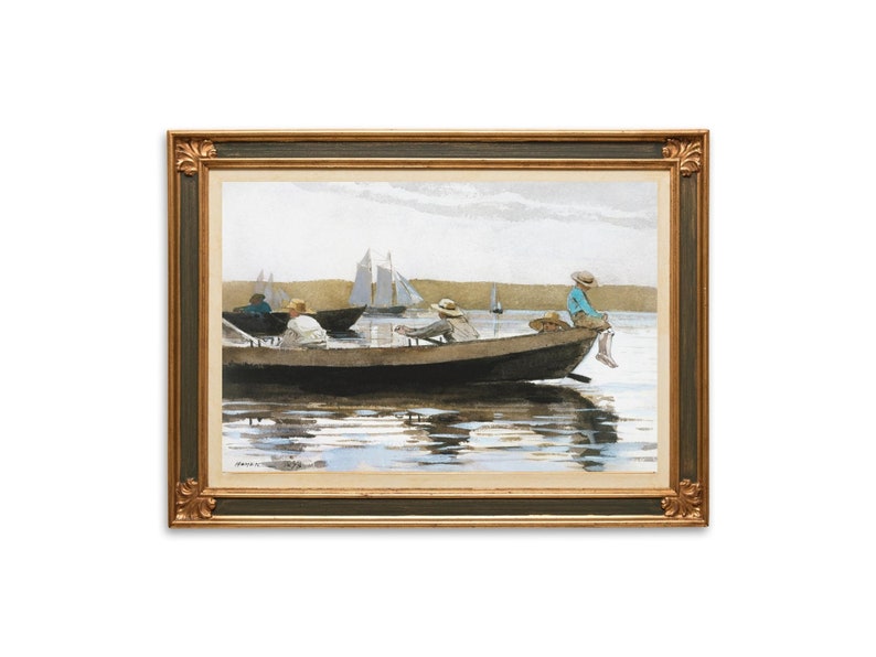 Winslow Homer - Boys in a Dory Printable | Vintage Watercolor Row Boat ...