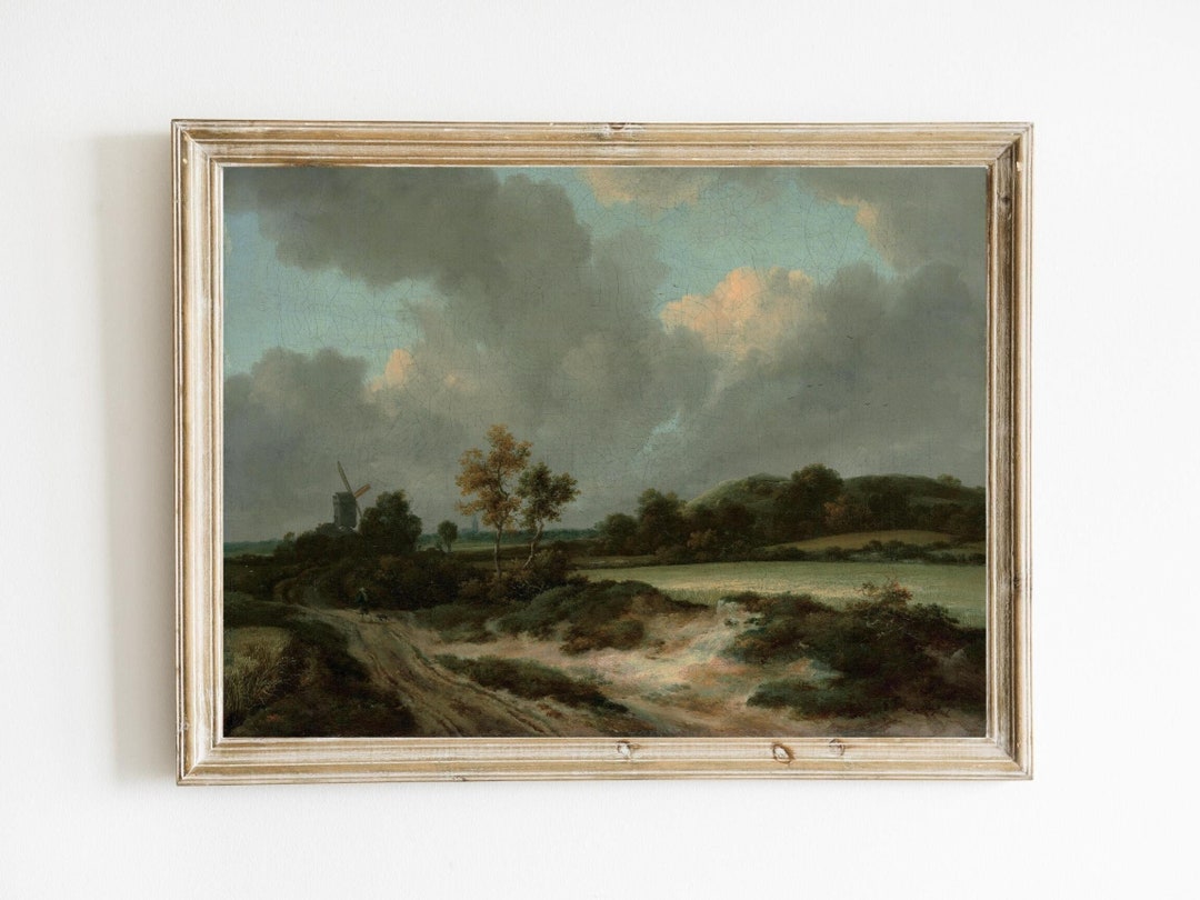 Jacob Van Ruisdael - Grainfields Printable | Dutch Windmill | Holland ...