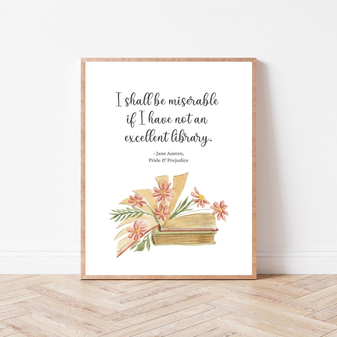 Jane Austen Quote Instant Download Print | Book Lover Gift | Literature ...