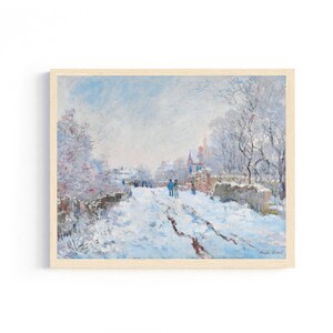 Claude Monet's Snow at Argenteuil Printable | Vintage Painting | Snowy ...