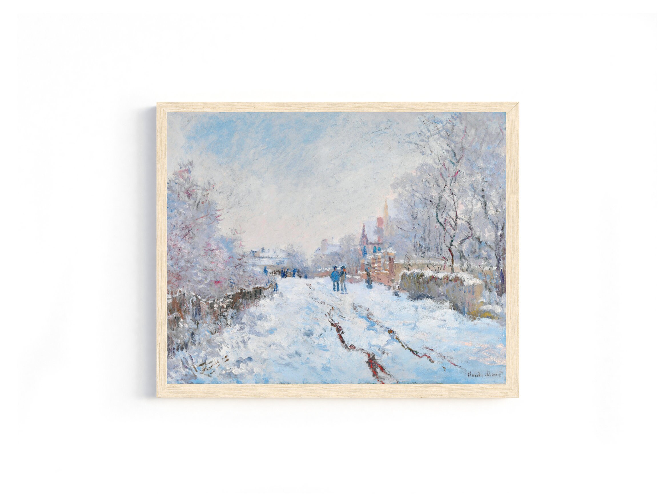 Claude Monet's Snow at Argenteuil Printable | Vintage Painting | Snowy ...