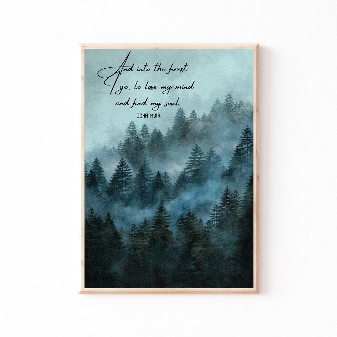 John Muir Quote | Instant Download | Nature Forest Watercolor | Rustic ...