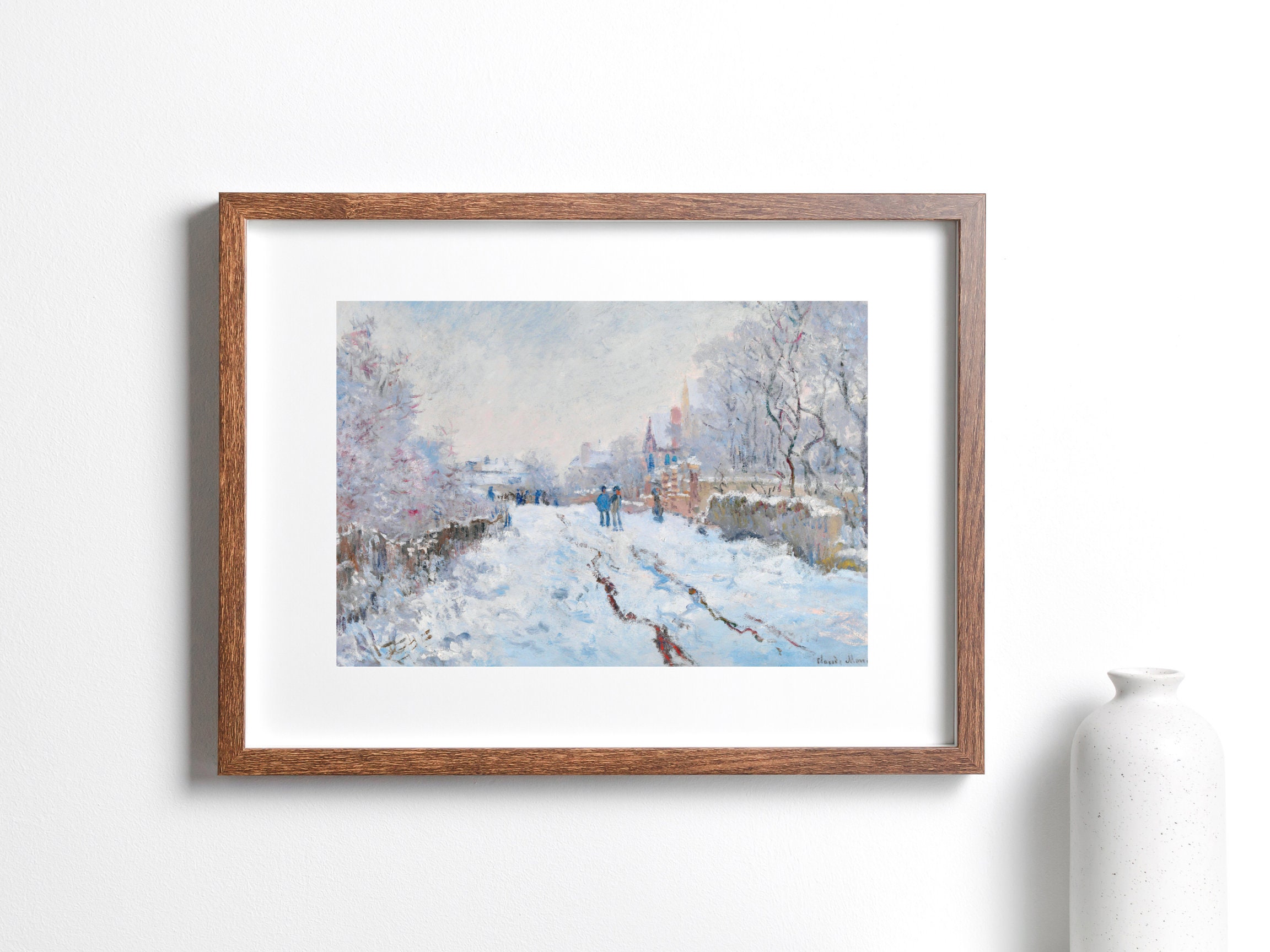 Claude Monet's Snow at Argenteuil Printable | Vintage Painting | Snowy ...