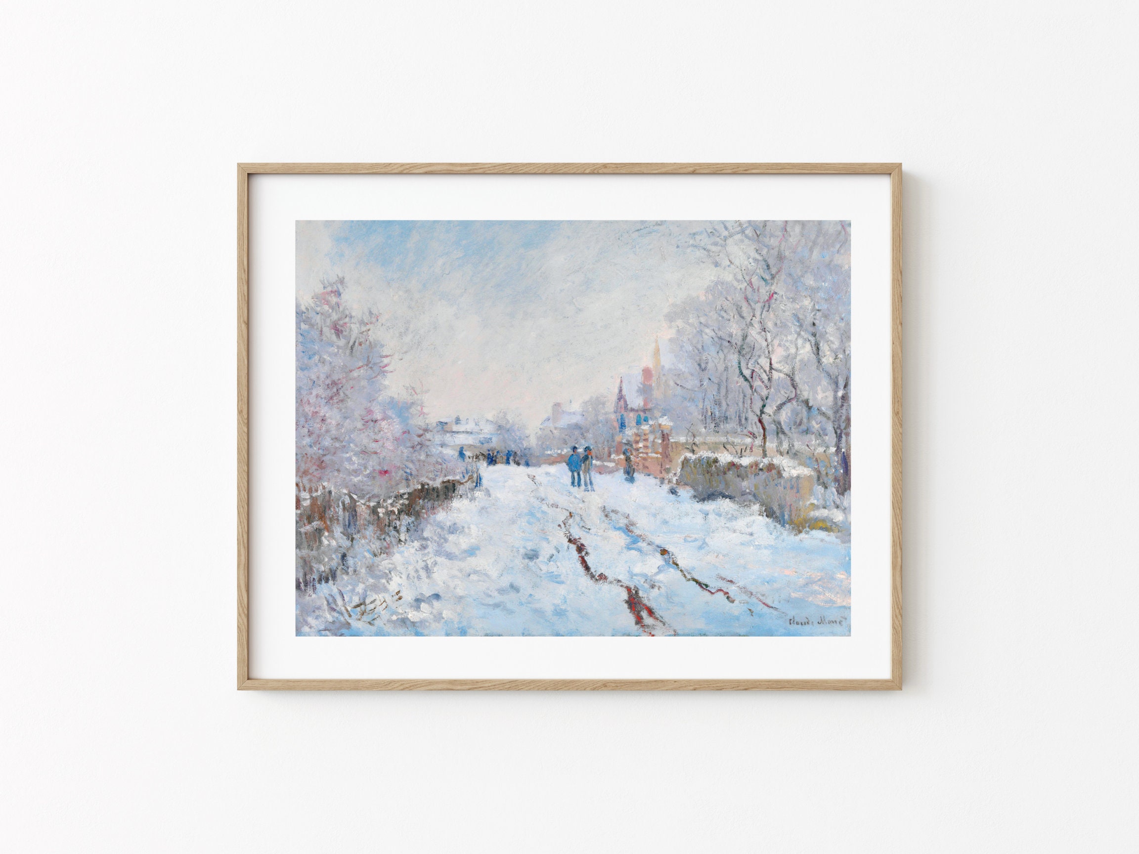 Claude Monet's Snow at Argenteuil Printable | Vintage Painting | Snowy ...