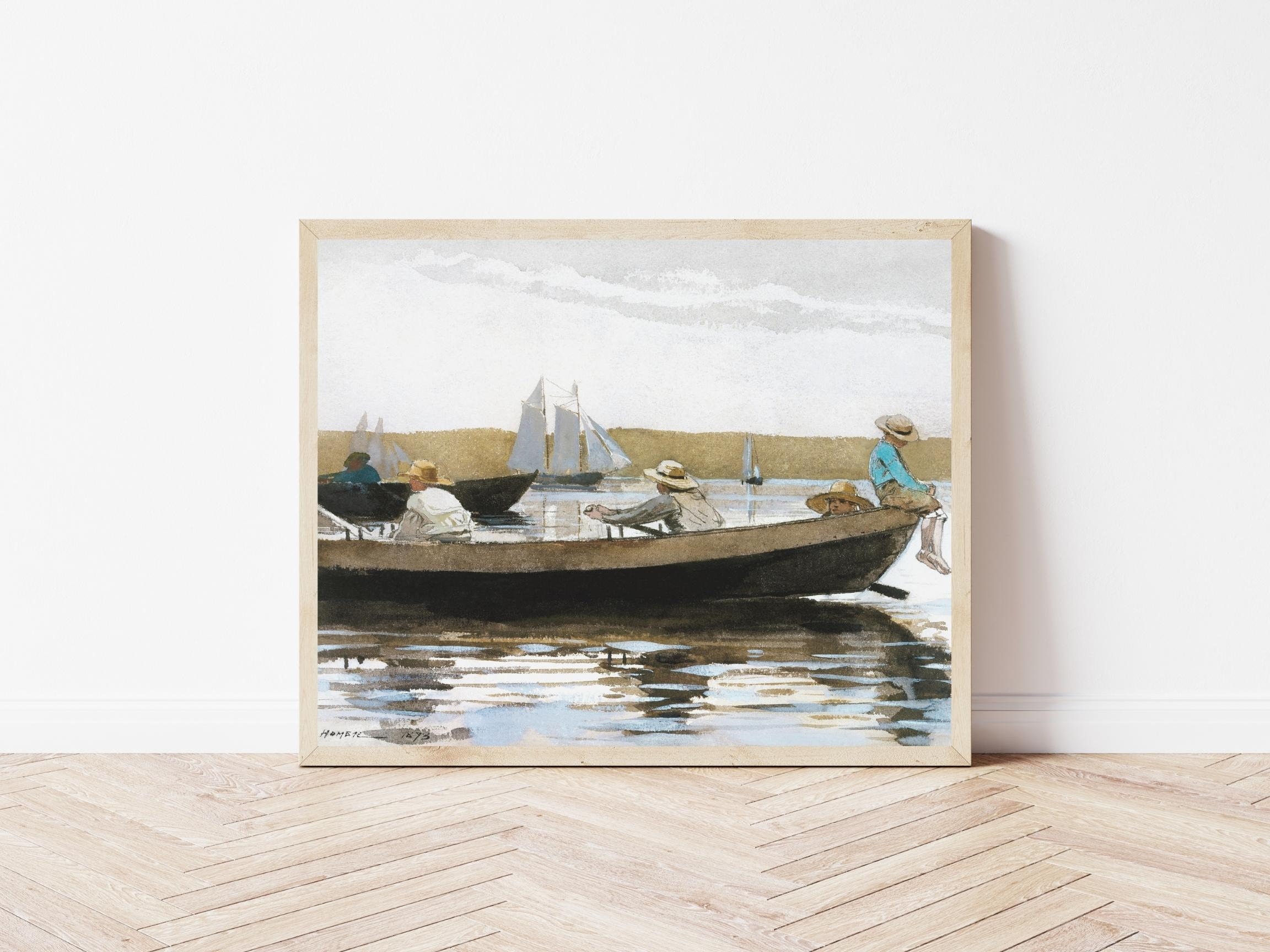 Winslow Homer - Boys in a Dory Printable | Vintage Watercolor Row Boat ...