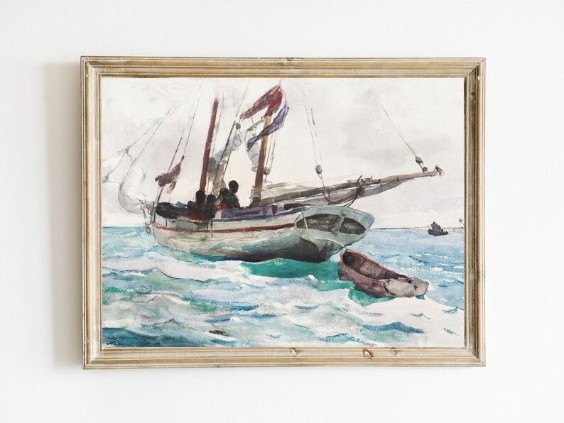Winslow Homer Schooner Nassau Imprimible / Pintura de velero de ...