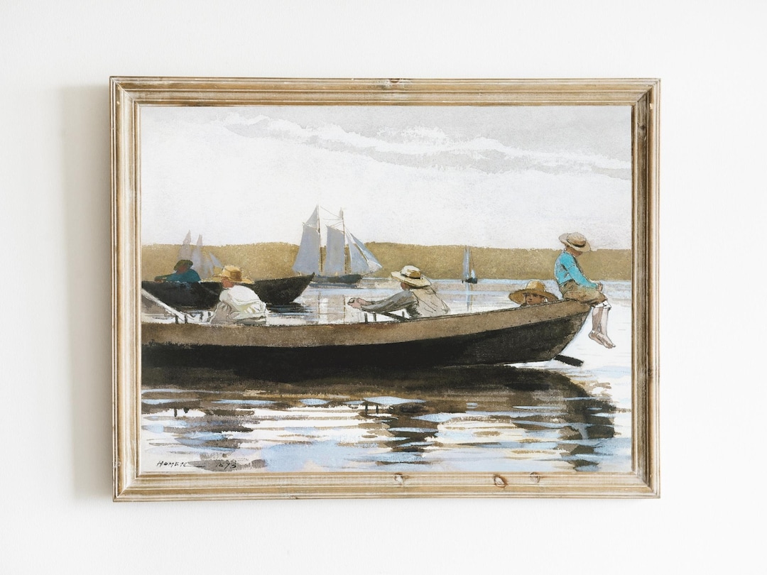 Winslow Homer - Boys in a Dory Printable | Vintage Watercolor Row Boat ...