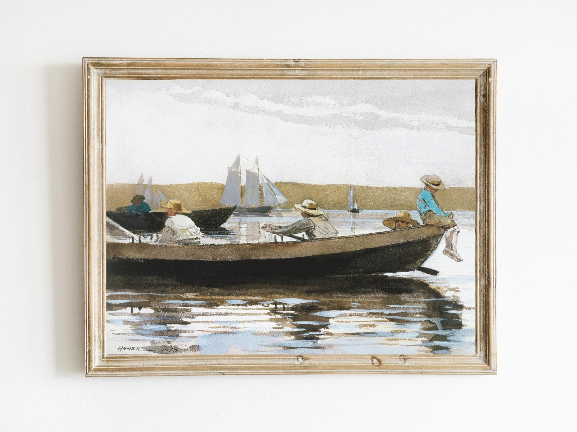 Winslow Homer - Boys in a Dory Printable | Vintage Watercolor Row Boat ...